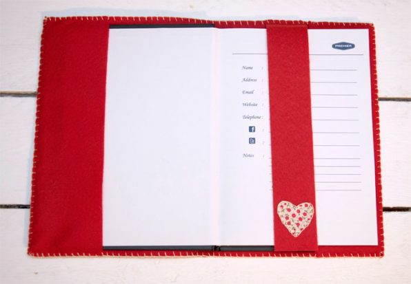 Appliqué Heart Notebook Cover A5 - Free Pattern - Miss Daisy Patterns